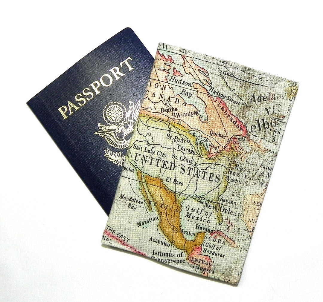 Passport Cover Old World Map Fabric United States San Francisco ...