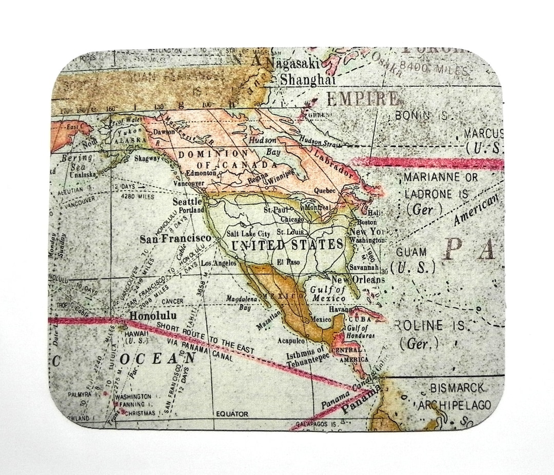 Mouse Pad Old World Map Fabric Mousepad United States Home Office ...