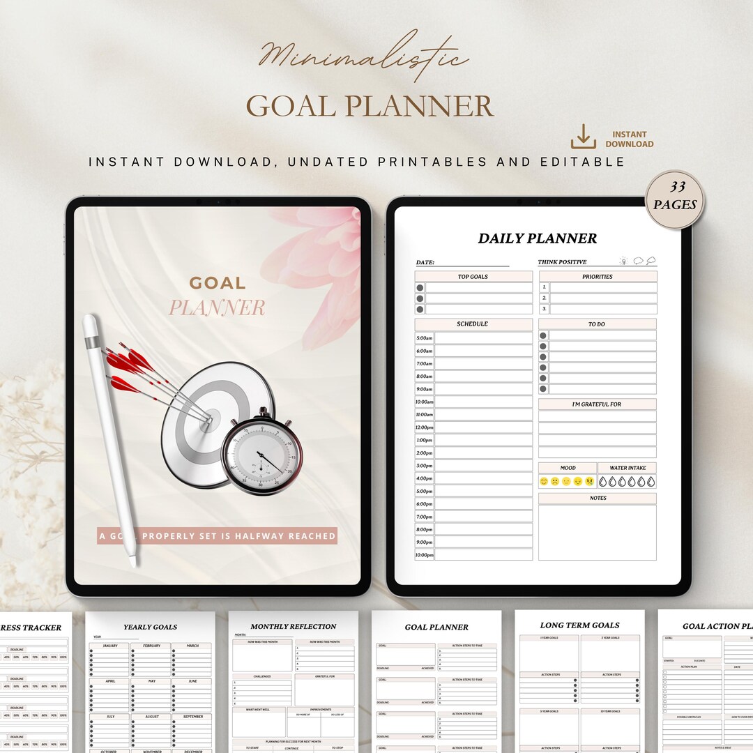 Goal Planner | Productivity & Success Journal | Digital Goal Setting ...