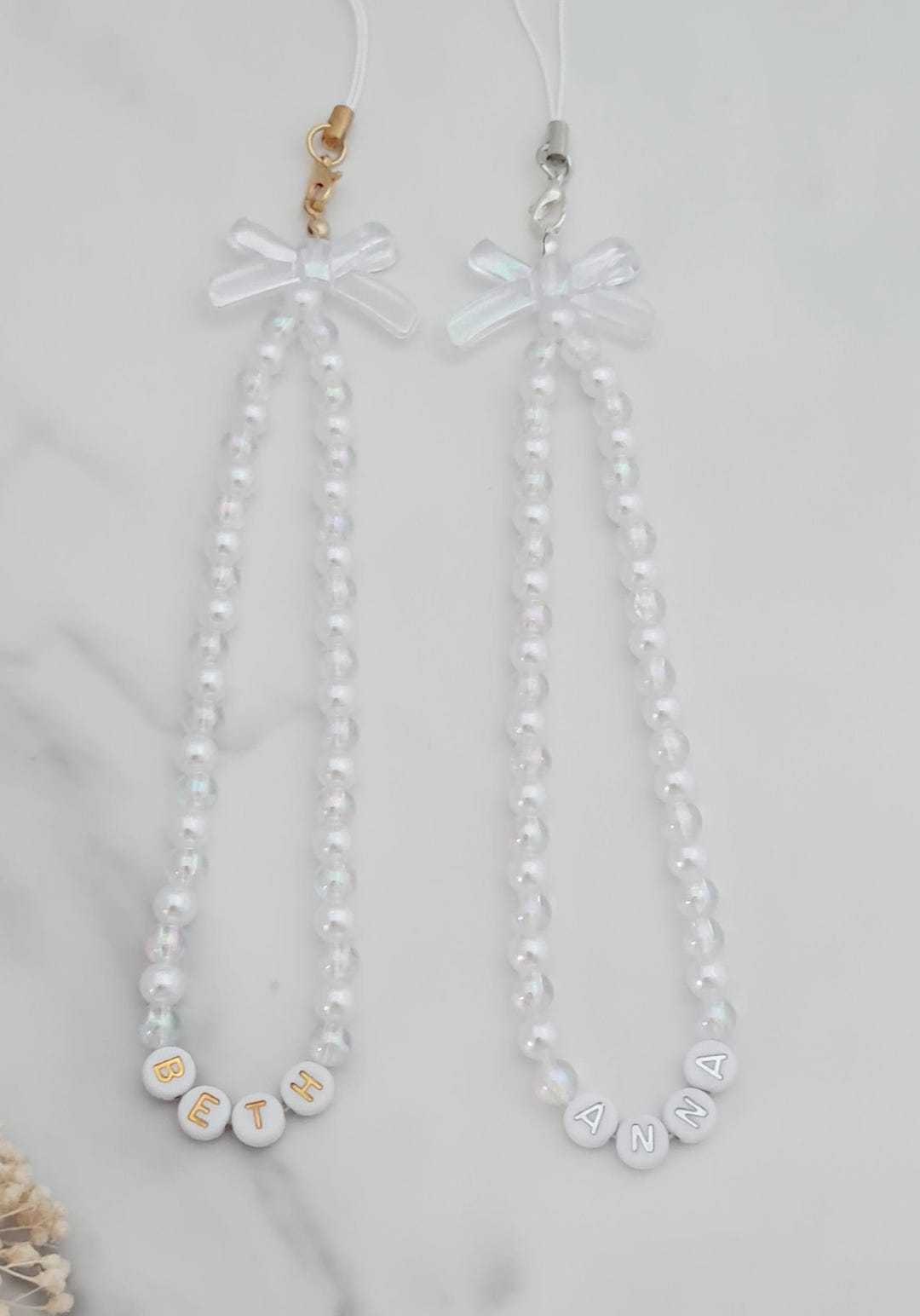 Personalised Pearl Phone Strap, Wedding Party Gifts, Crystal Phone ...