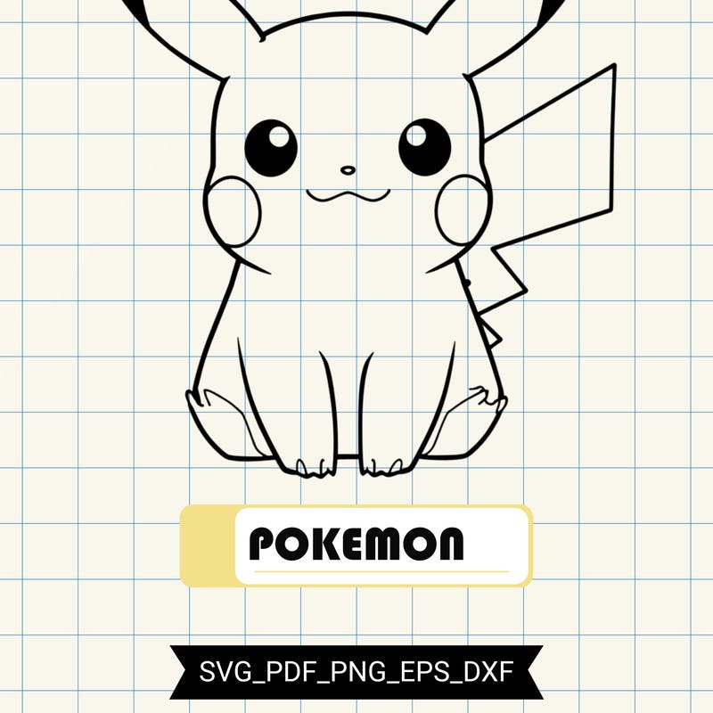 Pikachu Outline - Etsy