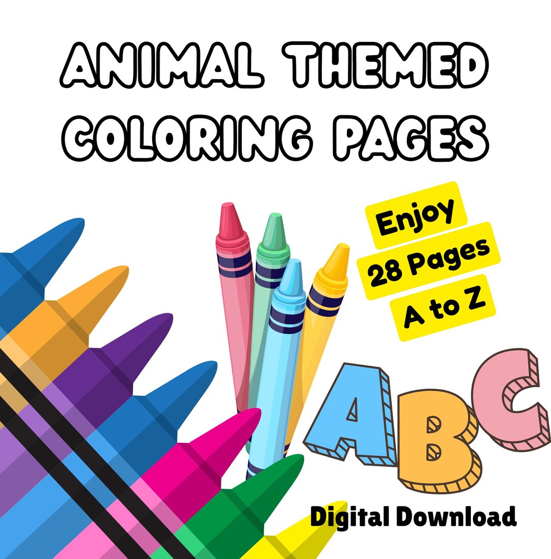 Animal Themed Coloring Pages | Learn A to Z With Animals | Kids ...