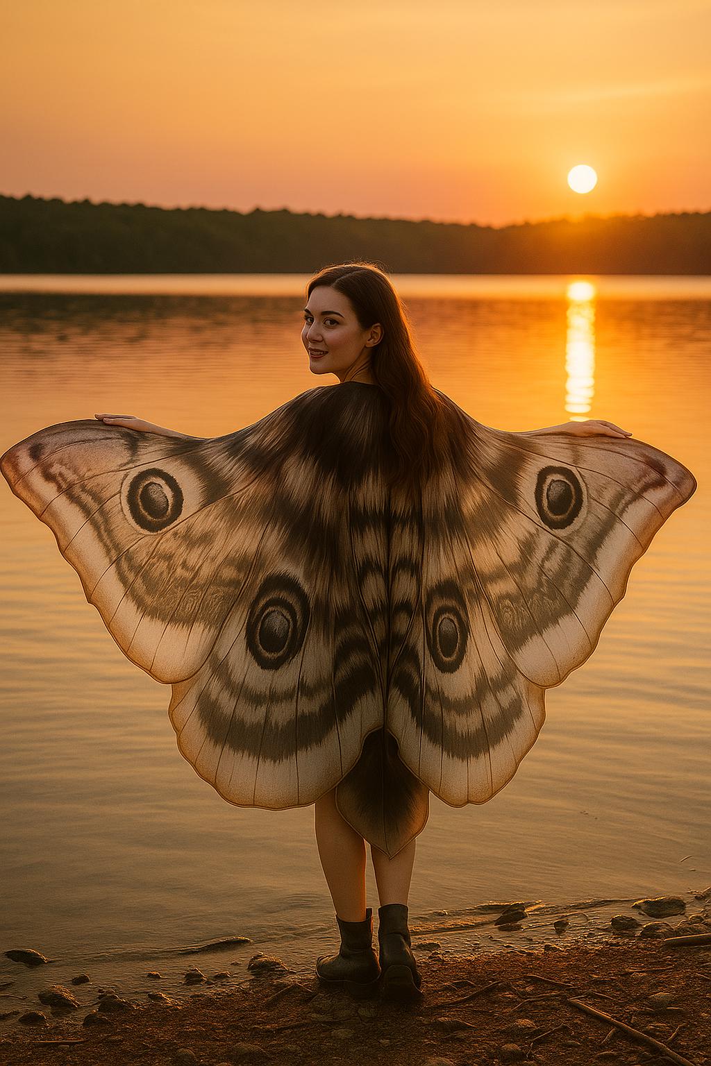 Butterfly Wings Cape Costume Dark Grey Chiffon - Etsy