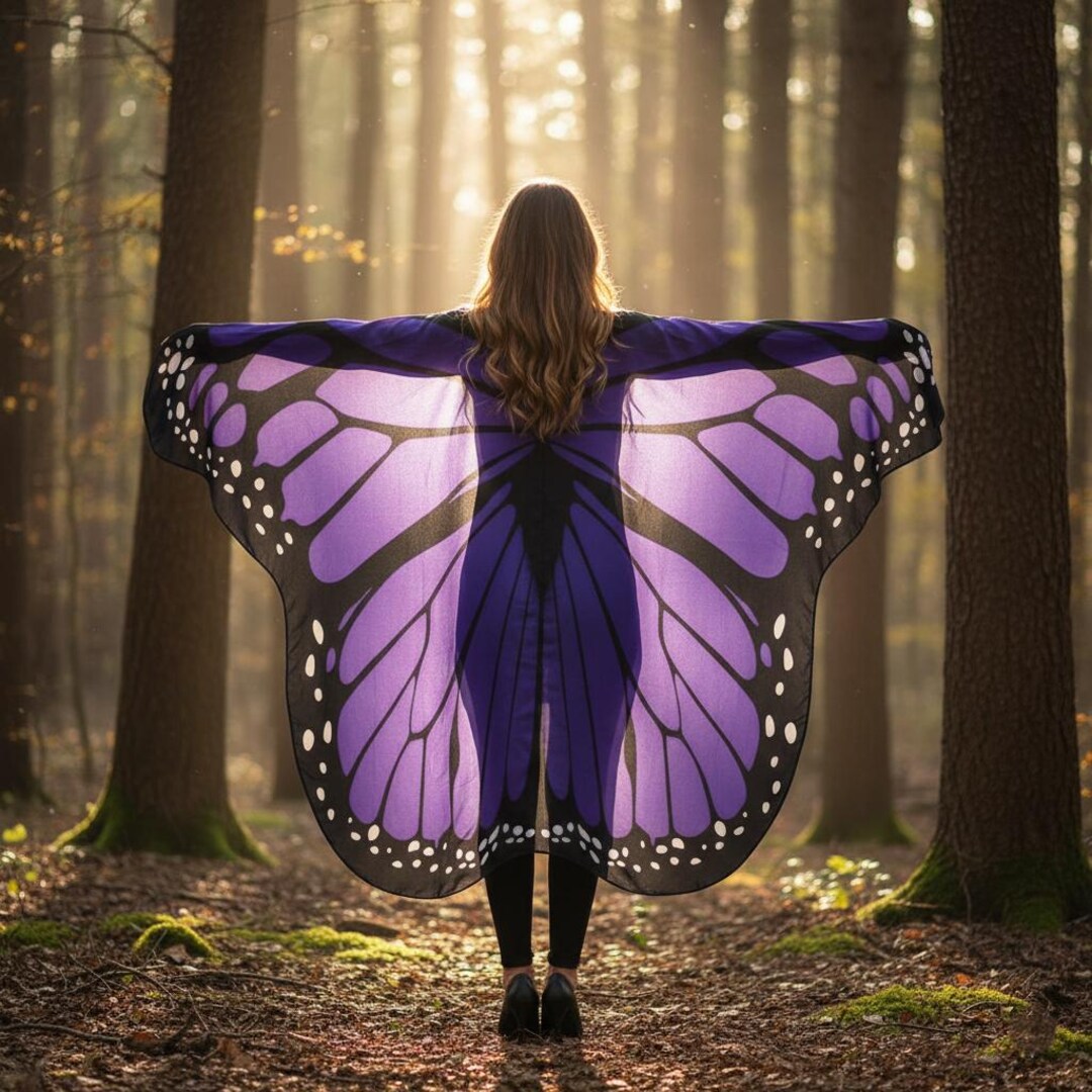 Butterfly Wings Cape Costume Purple Chiffon - Etsy