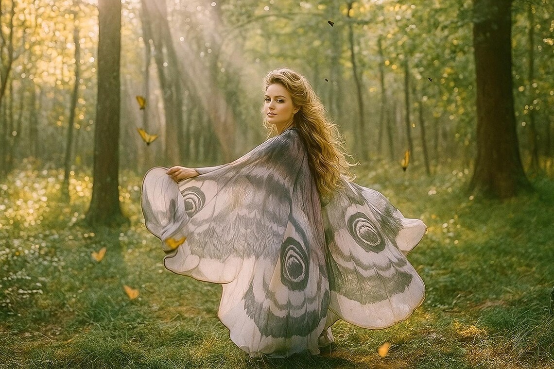 Butterfly Wings Cape Costume Dark Grey Chiffon - Etsy