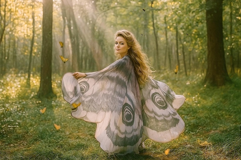 Butterfly Wings Cape Costume Dark Grey Chiffon - Etsy