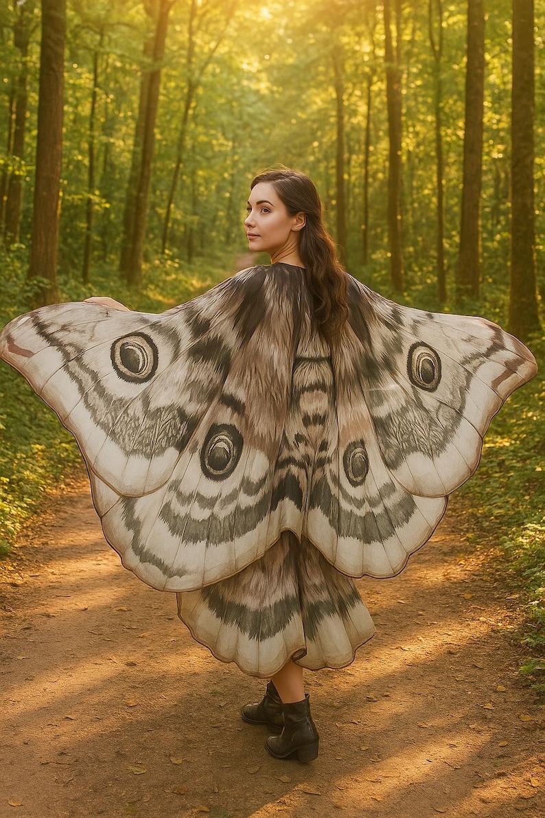 Butterfly Wings Cape Costume Dark Grey Chiffon - Etsy