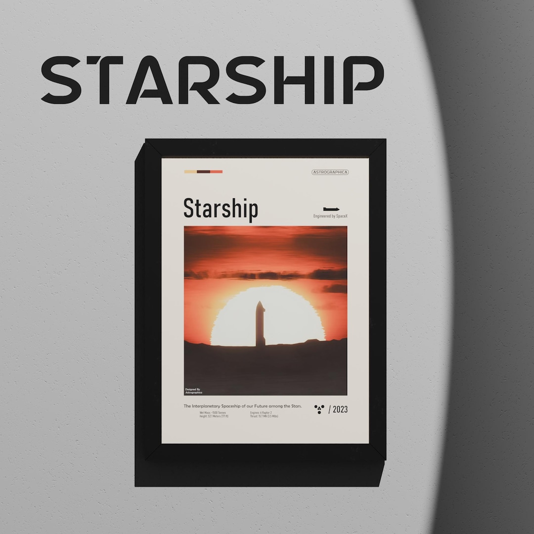 Framed Starship Art Print: Vibrant Sci-fi Wall Decor - Etsy