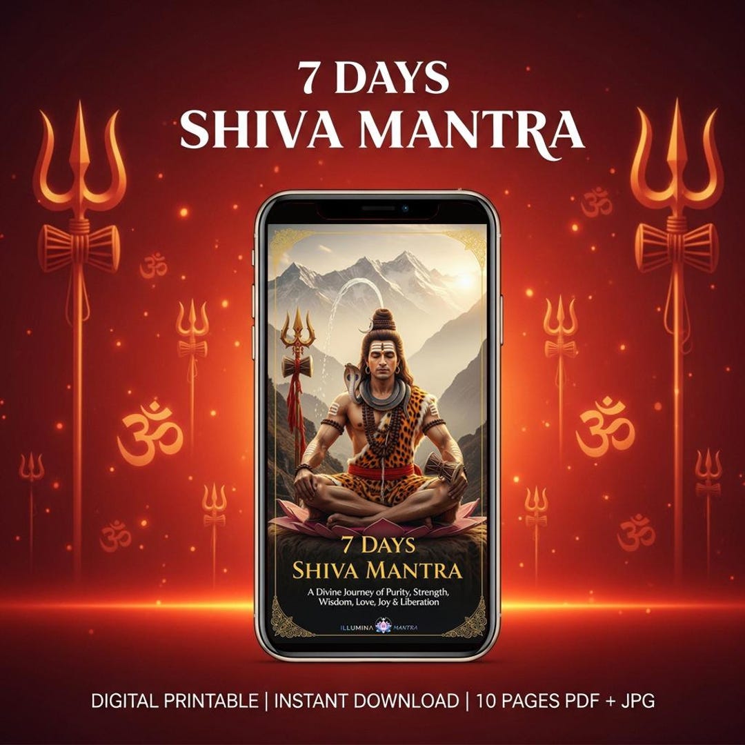 7 Days Shiva Mantra Printable Cards | Om Namah Shivaya Hindu ...