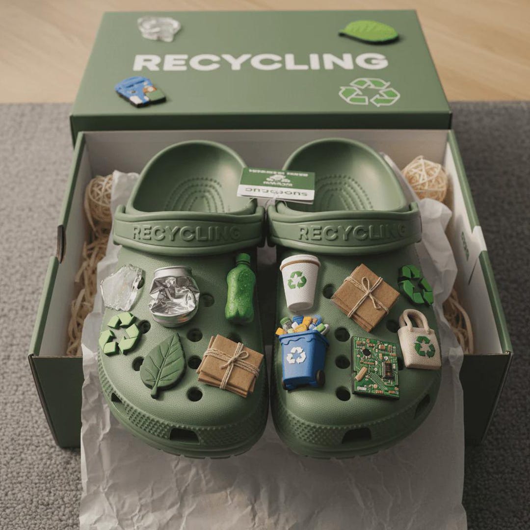 Eco-friendly Recycling Clog With Charms, Green Earth Lover Shoes ...