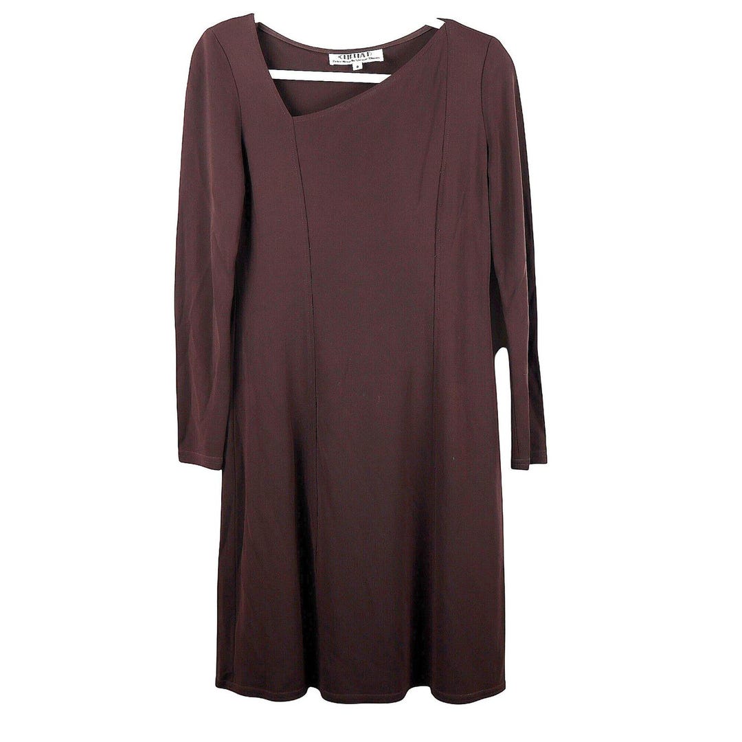 Chetta B Peter Noviello Sherrie Bloom Women Dress Brown Asymmetrical ...