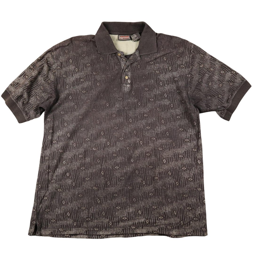 Jantzen Sport Mens Large L/G Gray Abstract Pattern Short Sleeve Polo ...