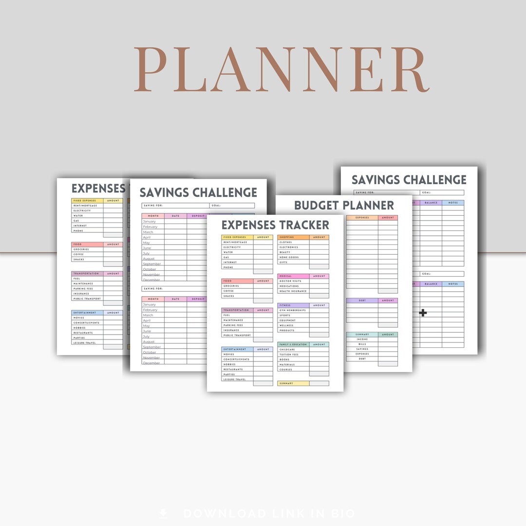 Printable Budget Planner Personal Finance Binder Financial Monthly ...