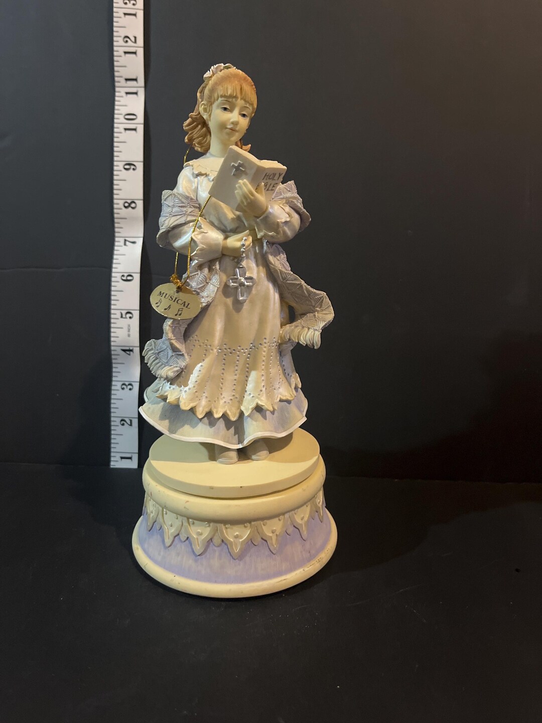 Vintage First Holy Communion Girl Musical Figurine – Plays Ave Maria ...