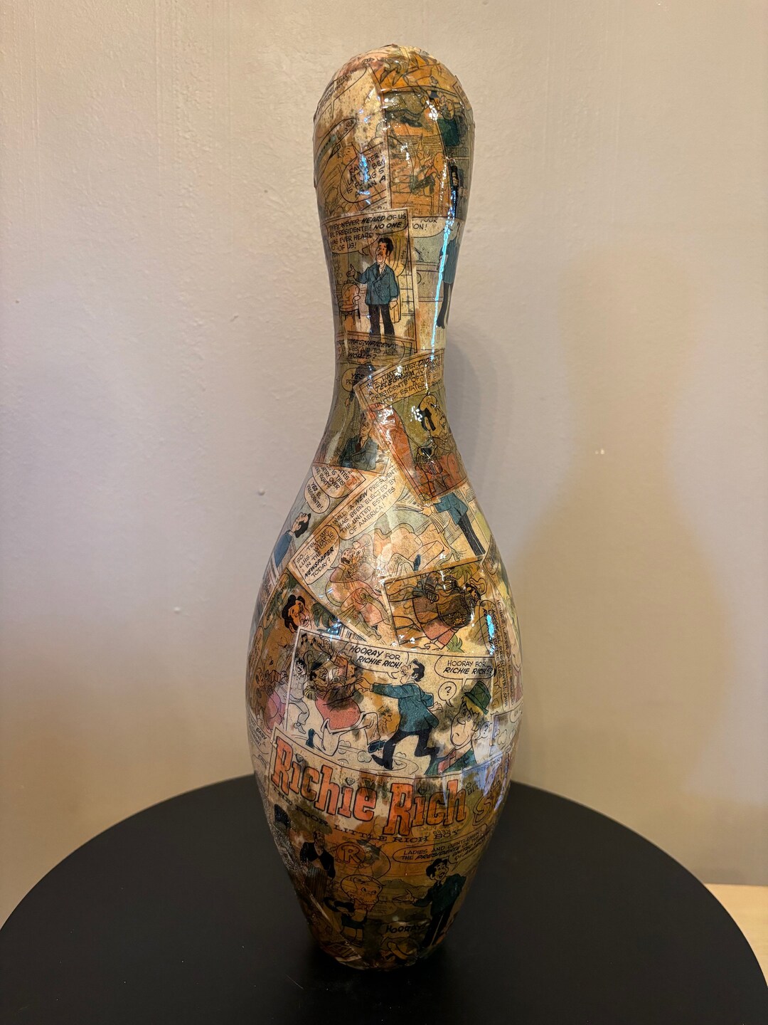 Richie Rich Comic Bowling Pin, Decoupage Pop Art Decor - Etsy