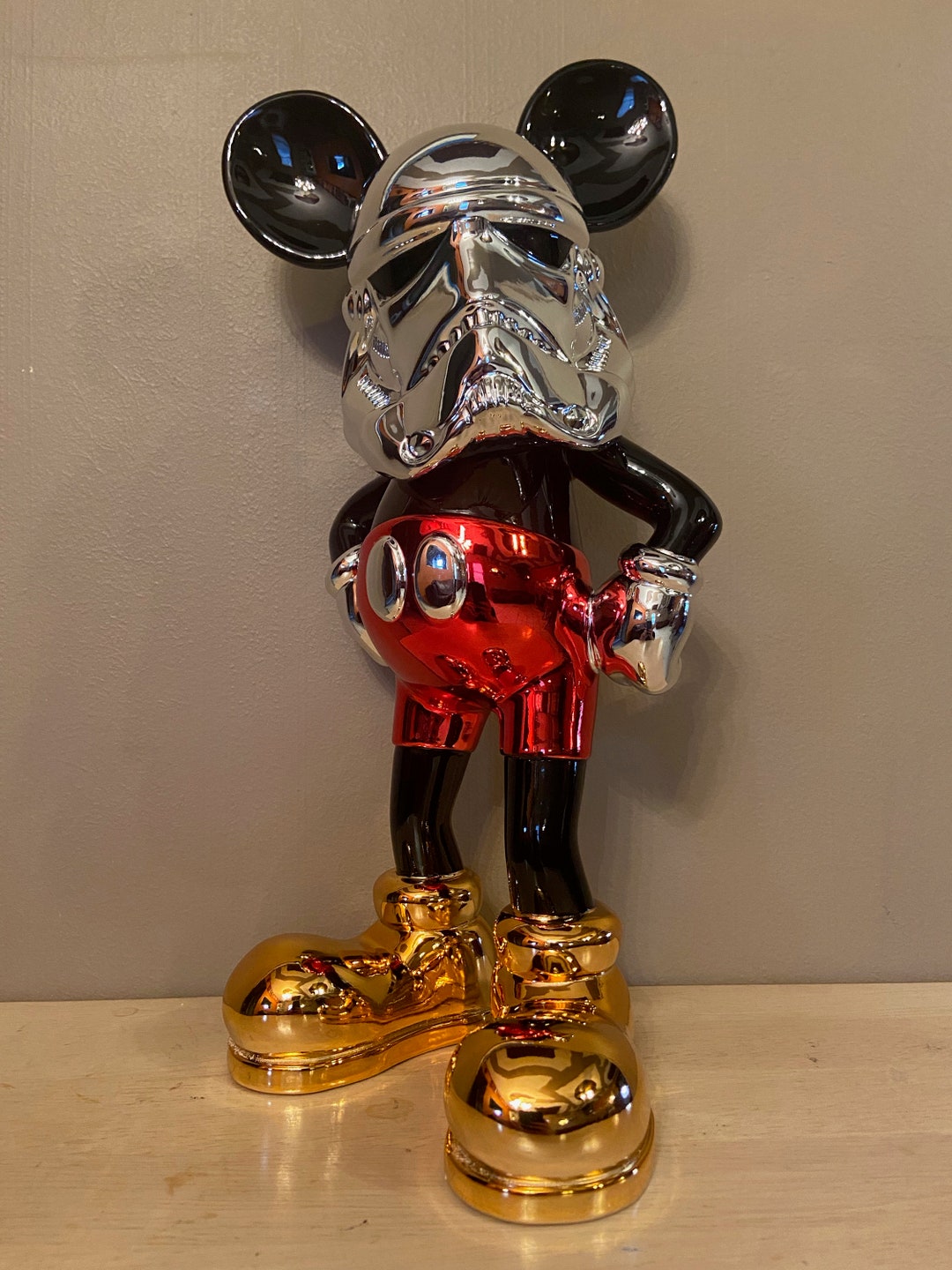 Stormtrooper Mickey - Fiberglass Sculpture 15.5" Inch in Electroplated ...