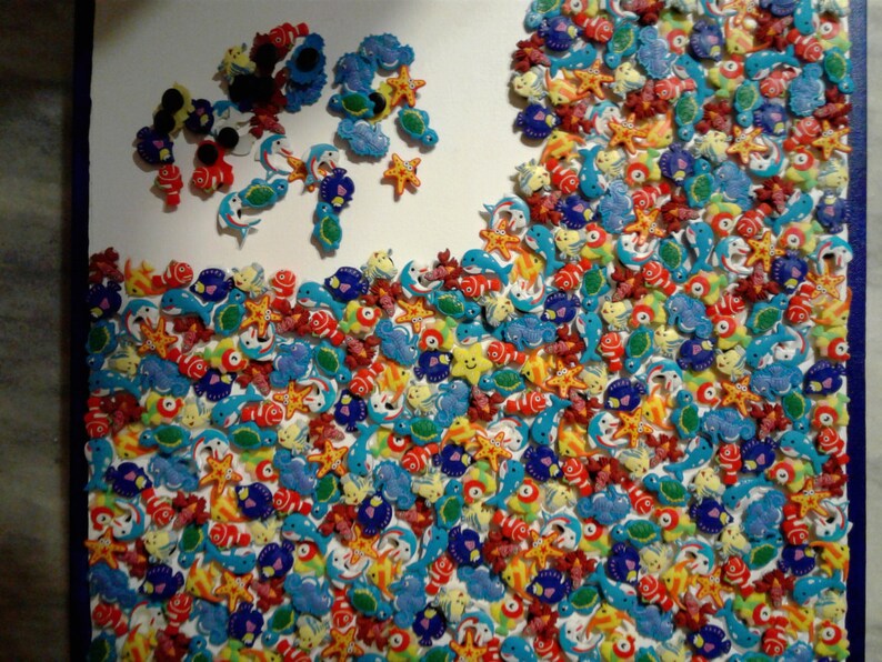 3D Collage Pop Art Assorted Ocean Fishes Shoe Charms | Etsy