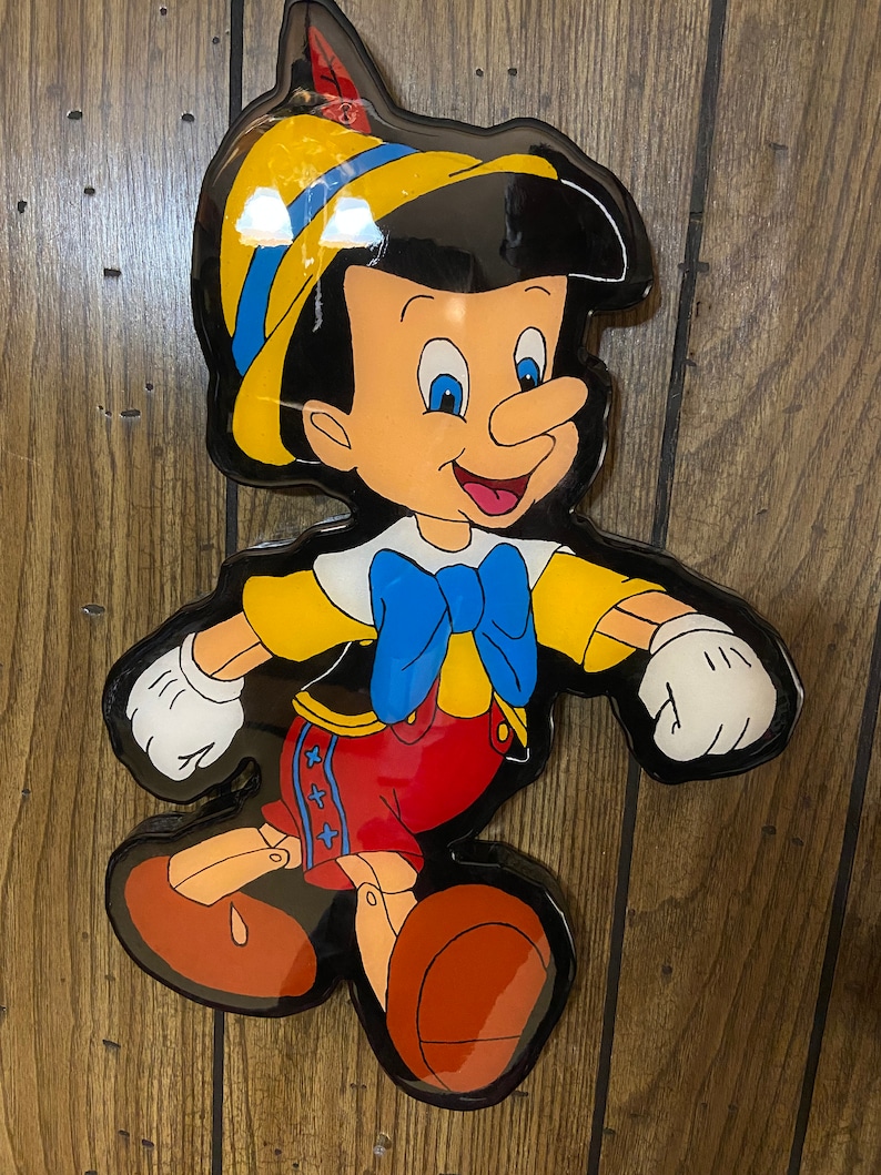 Pinocchio Wood Cutout Wall Art Sculpture With Resin - Etsy