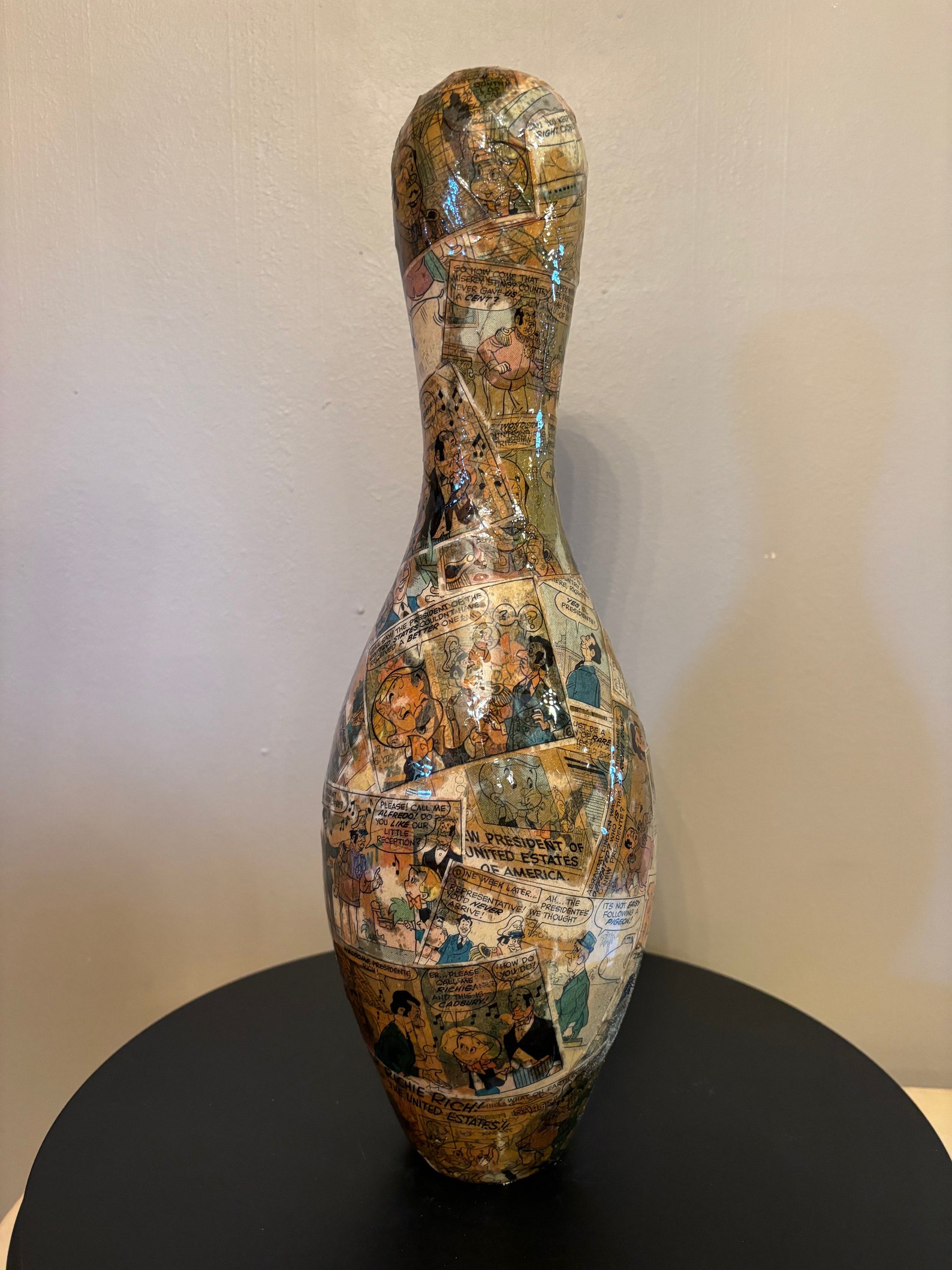 Richie Rich Comic Bowling Pin, Decoupage Pop Art Decor - Etsy