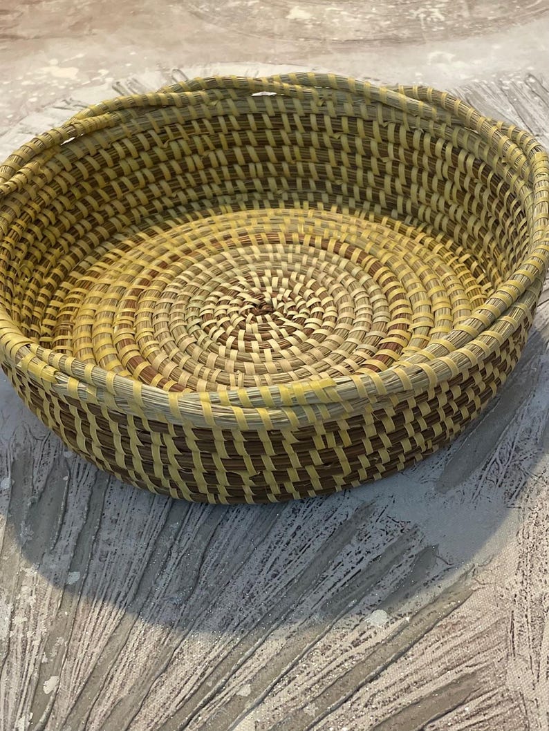 Handmade Braided Sweetgrass Harvest Basket - Etsy