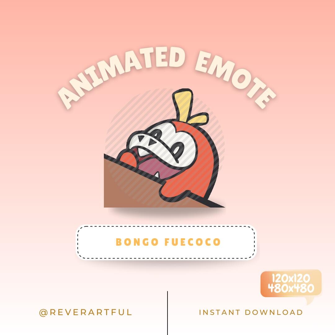 Bongo Fuecoco Animated Pokemon Emote for Twitch, Discord, Youtube - Etsy