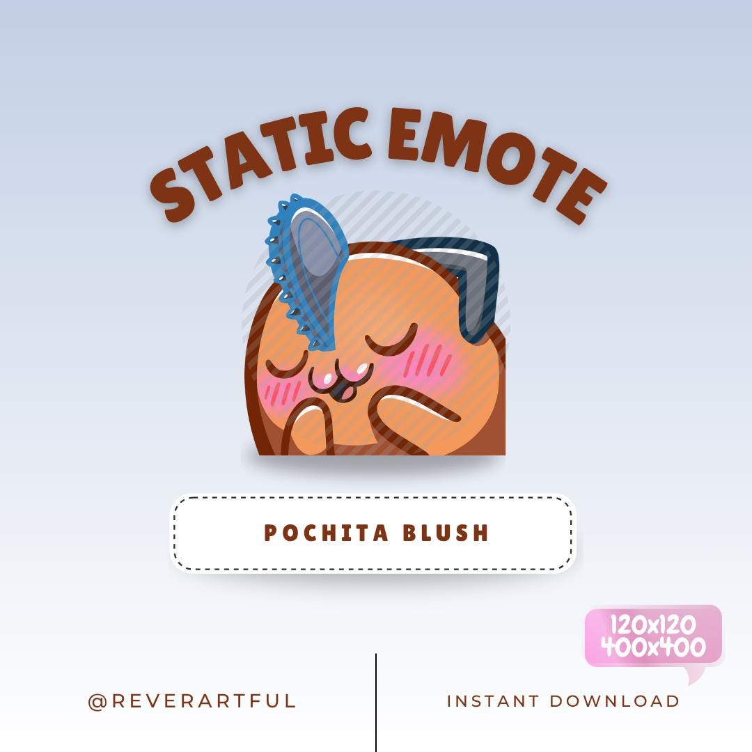 Ṗọcḣ¡tạ Blushing Static Emote for Twitch, Discord, Youtube Digital ...