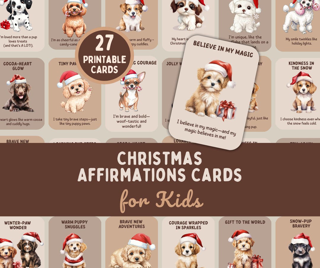 Christmas Affirmation Cards for Kids, Holiday Positive Quotes ...