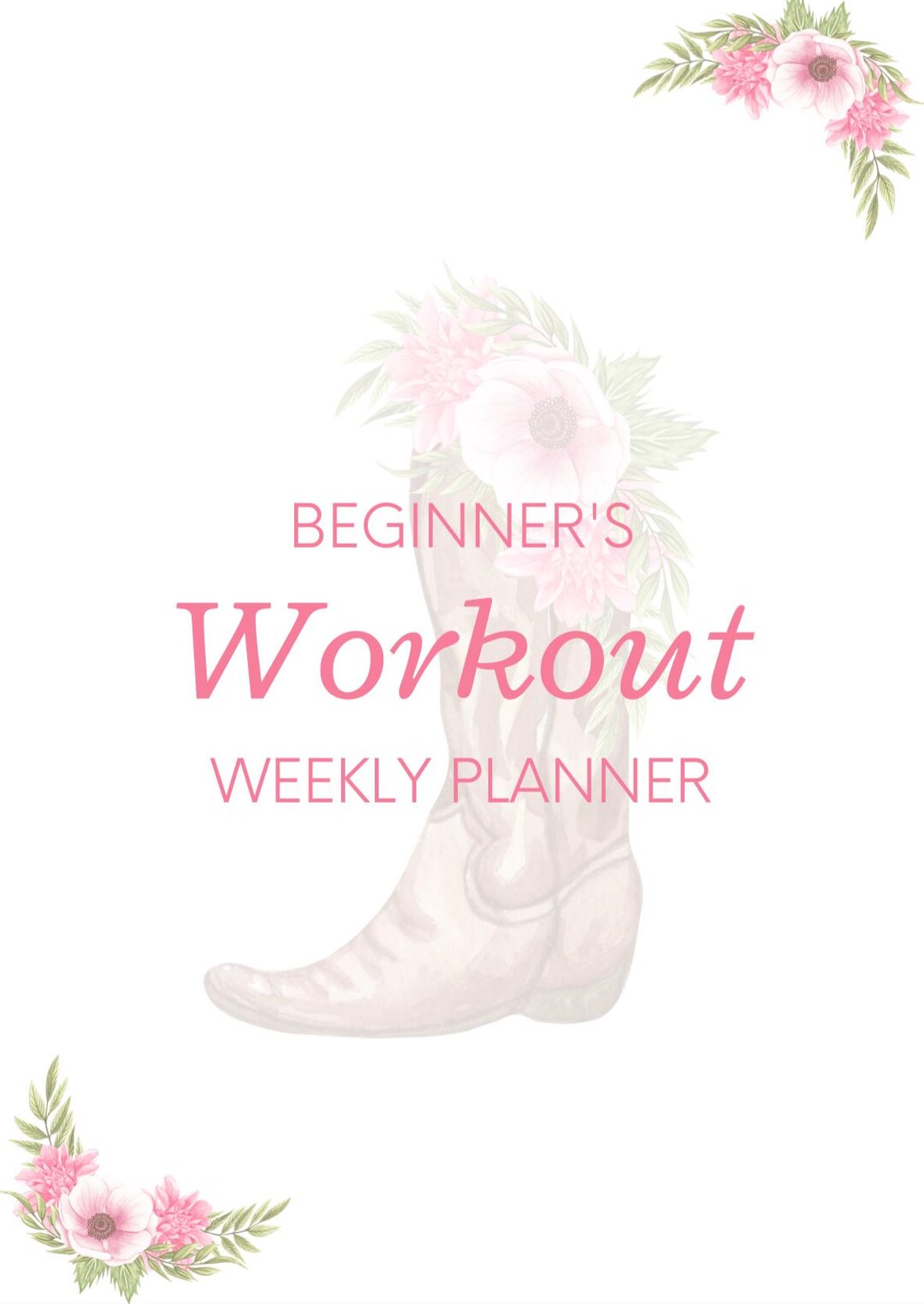 Beginner Workout Planner | Pink Country, Weekly Fitness Tracker ...