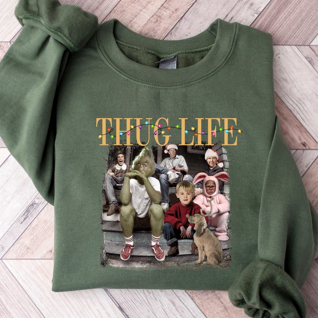 Original Christmas Thug Life Sweatshirt , Holiday Characters Sweater ...