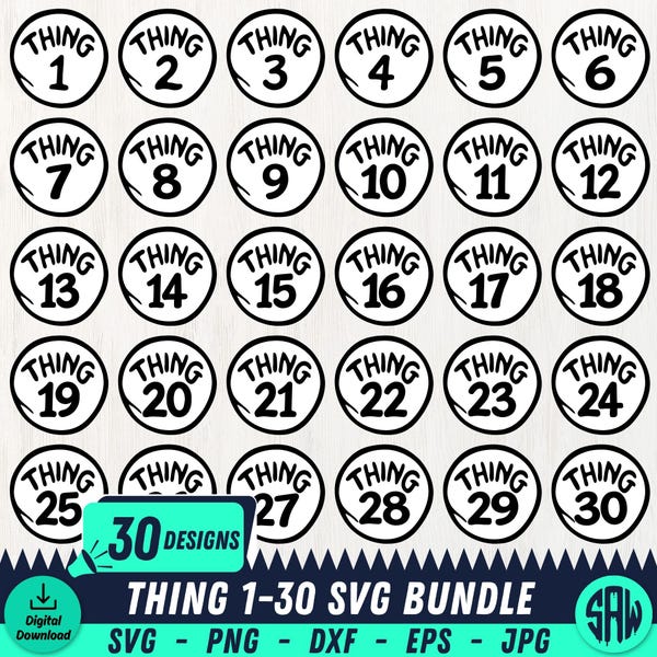 Thing 3 Svg - Etsy