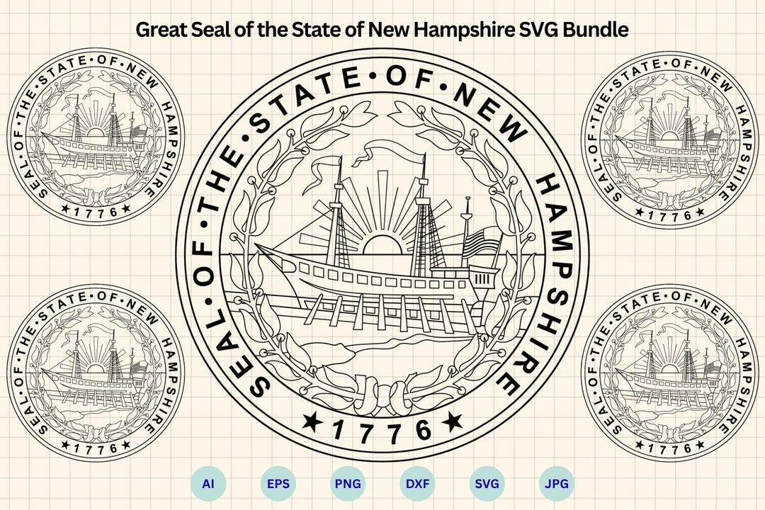 Great Seal of the State of New Hampshire SVG Bundle, Seal of New ...