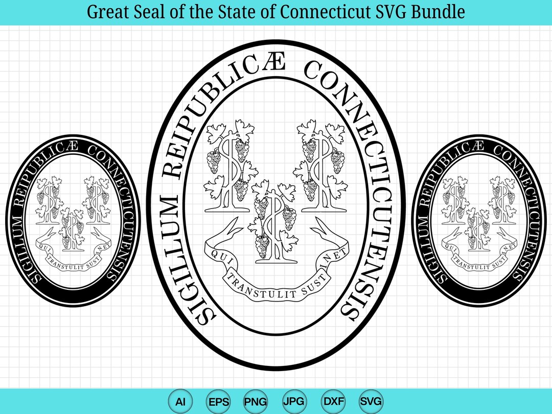 Great Seal of the State of Connecticut SVG Bundle, Seal of Connecticut ...