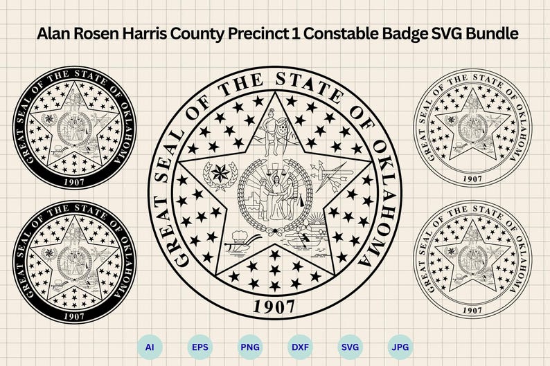 The Great Seal of Oklahoma SVG Bundle, Seal of Oklahoma Vector, State ...