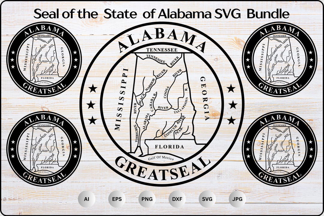 Seal of the State of Alabama SVG Bundle, Alabama Great Seal, Alabama ...