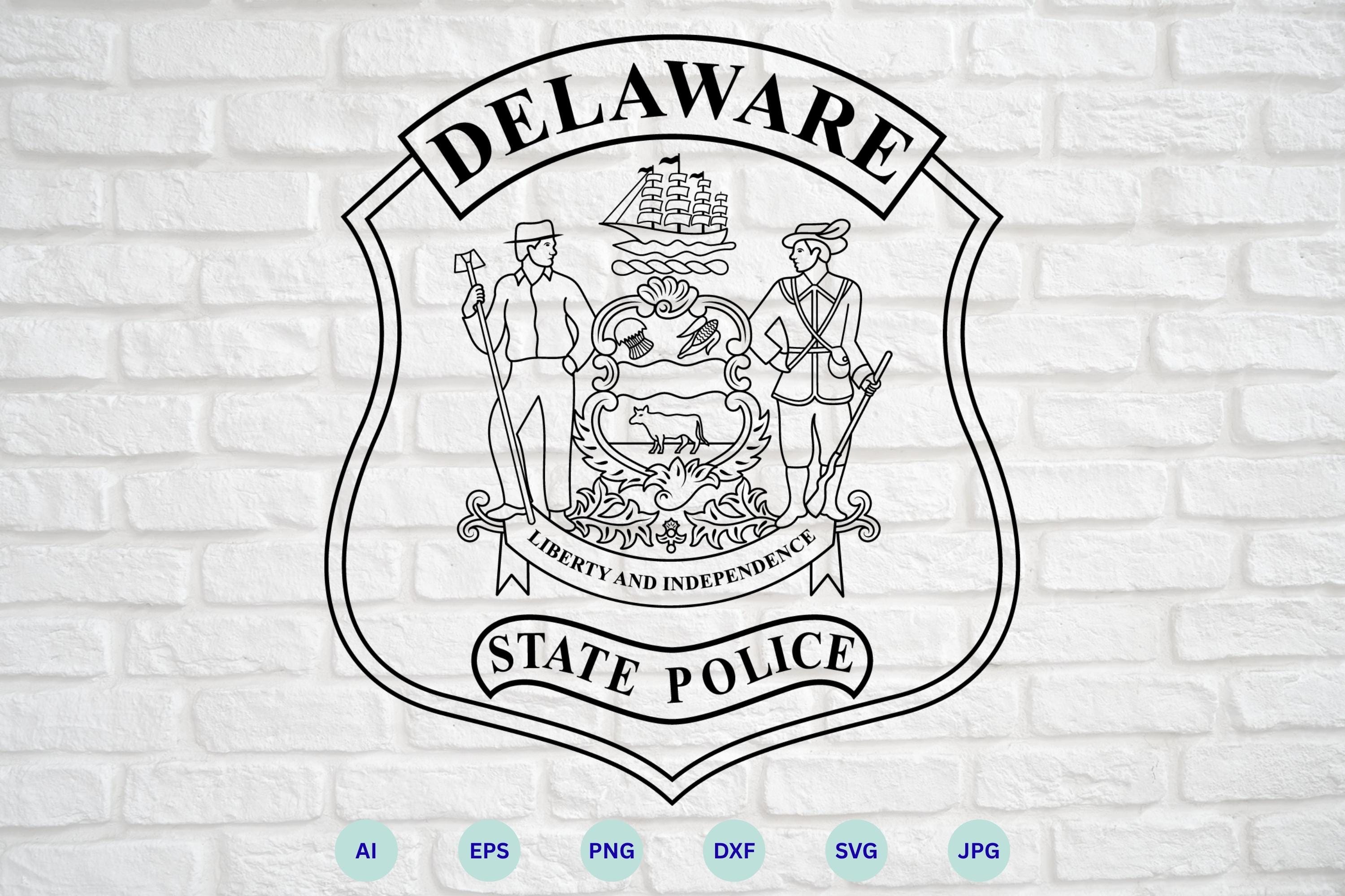 Patch of Delaware State Police SVG Bundle, Delaware State Police Emblem ...