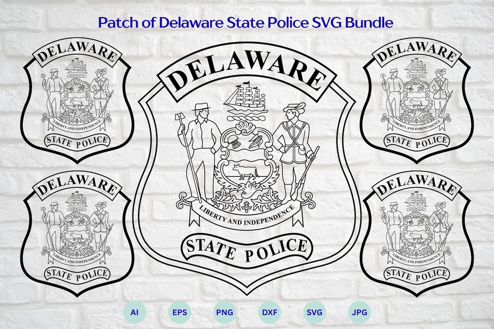Patch of Delaware State Police SVG Bundle, Delaware State Police Emblem ...