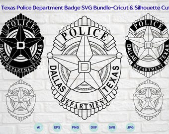 Dallas Texas Police Department Badge SVG Bundle, Dallas Police Officer ...
