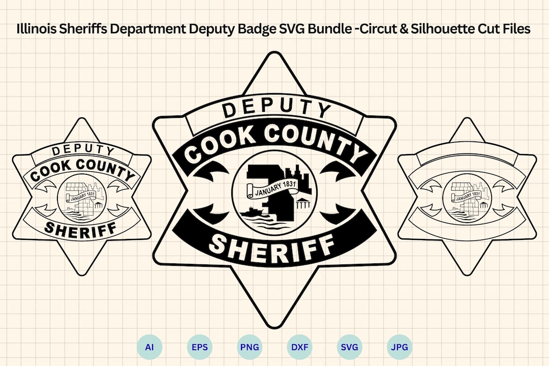 Cook County Illinois Sheriff's Department Deputy Badge SVG Bundle, IL ...