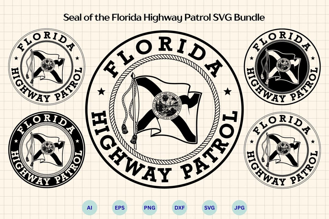 Seal of the Florida Highway Patrol Svg Bundle, Highway Patrol Badge Svg ...