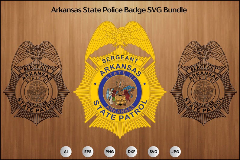 Arkansas State Police Badge Svg Bundle, AR State Police Insignia Vector ...