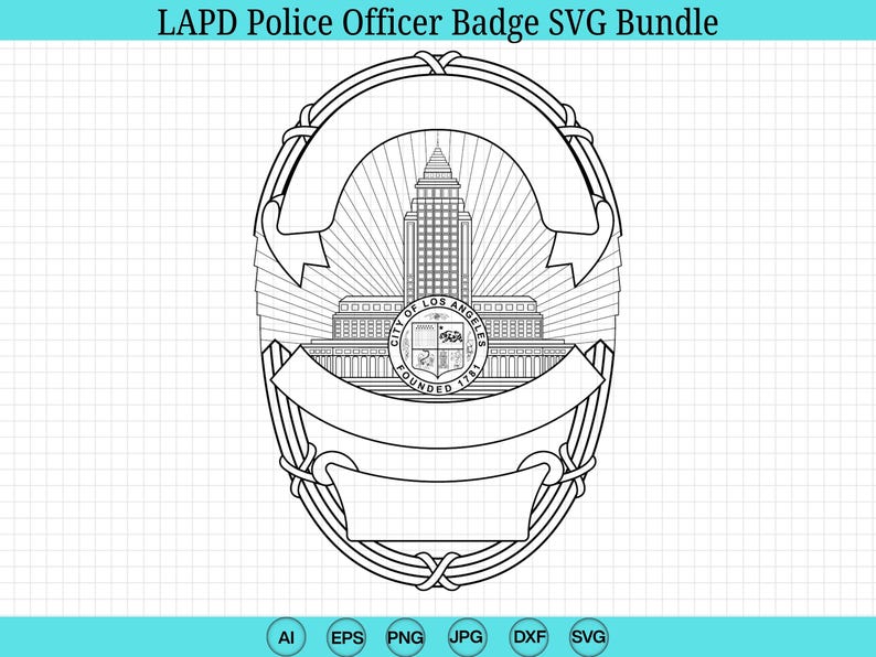 LAPD Police Officer Badge SVG Bundle, Los Angeles California Police ...