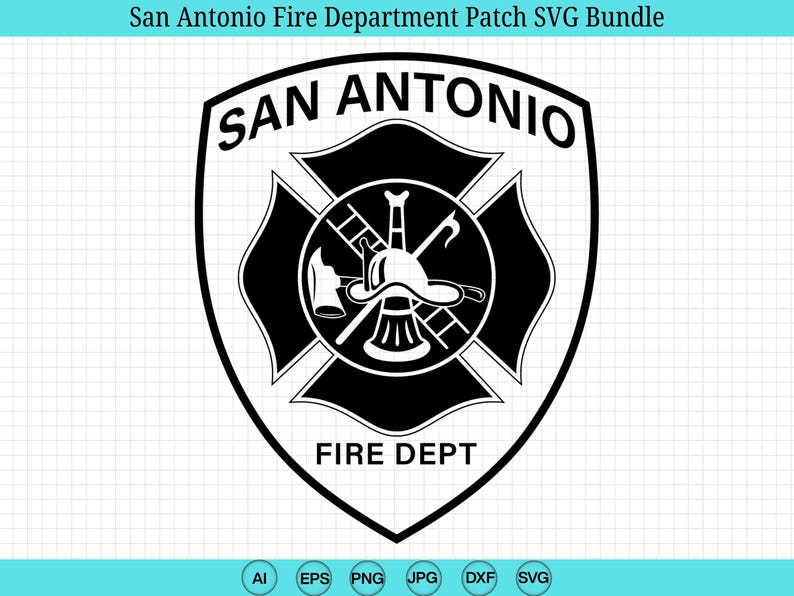 San Antonio Fire Department Patch SVG Bundle, Texas Fire Rescue Emblem ...