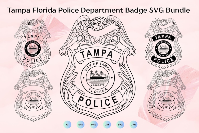 Tampa Florida Police Department Badge SVG Bundle, Tampa Police ...