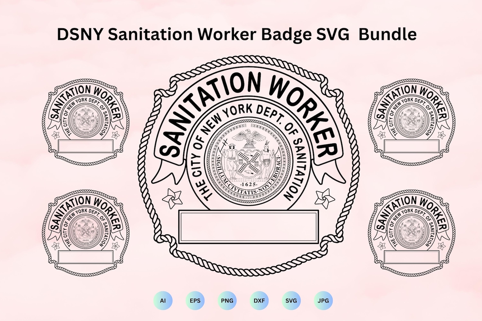 DSNY Sanitation Worker Badge Svg Bundle, NYC Sanitation Worker Emblem ...