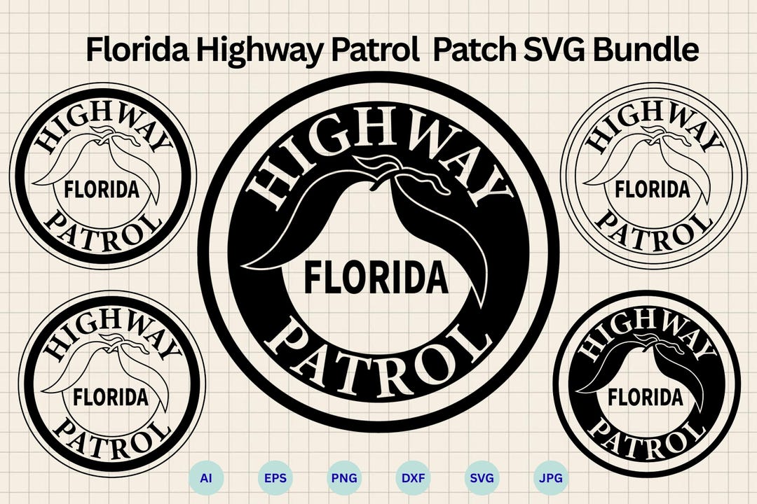 Florida Highway Patrol Patch Svg Bundle, FL Hwy Patrol Digital Badge ...
