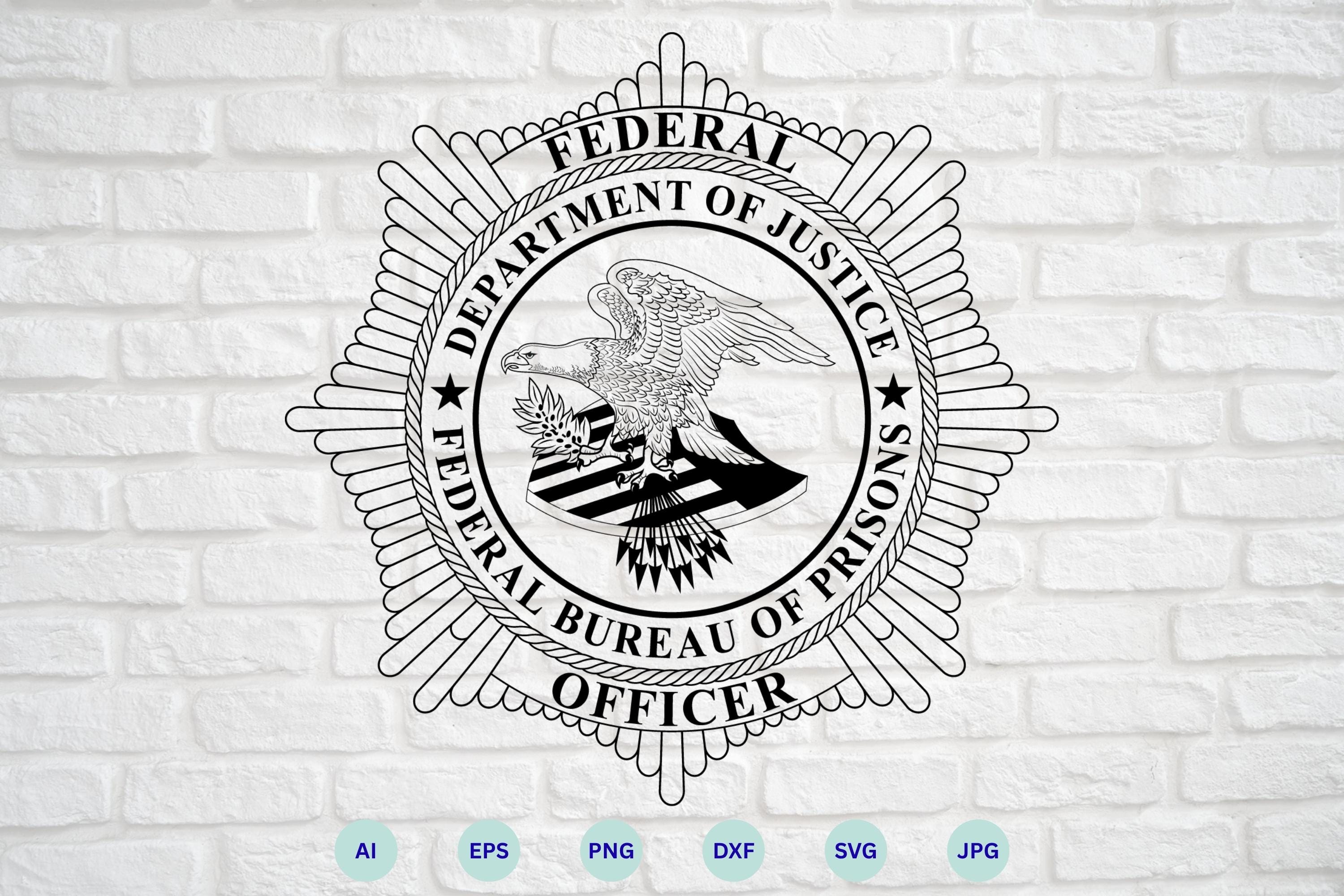 Department of Justice Federal Bureau of Prisons Badge SVG Bundle, DOJ ...