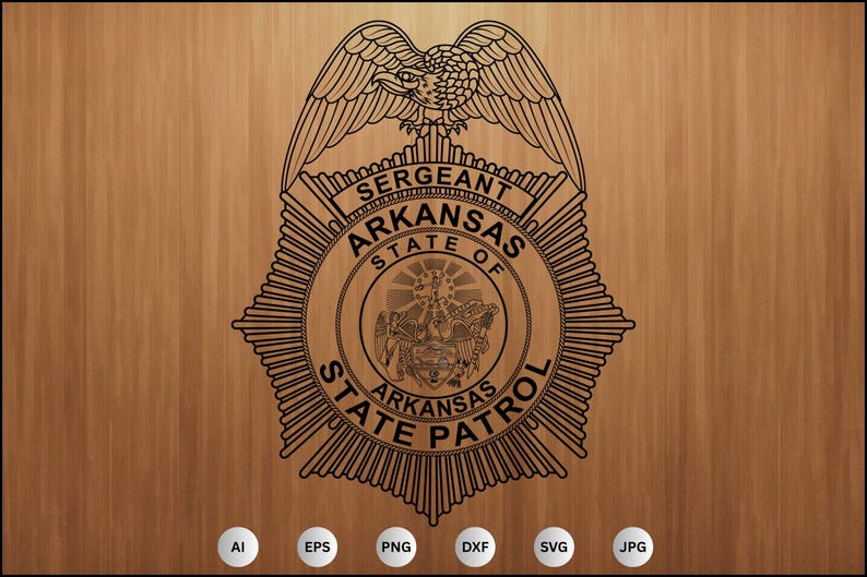 Arkansas State Police Badge Svg Bundle, AR State Police Insignia Vector ...