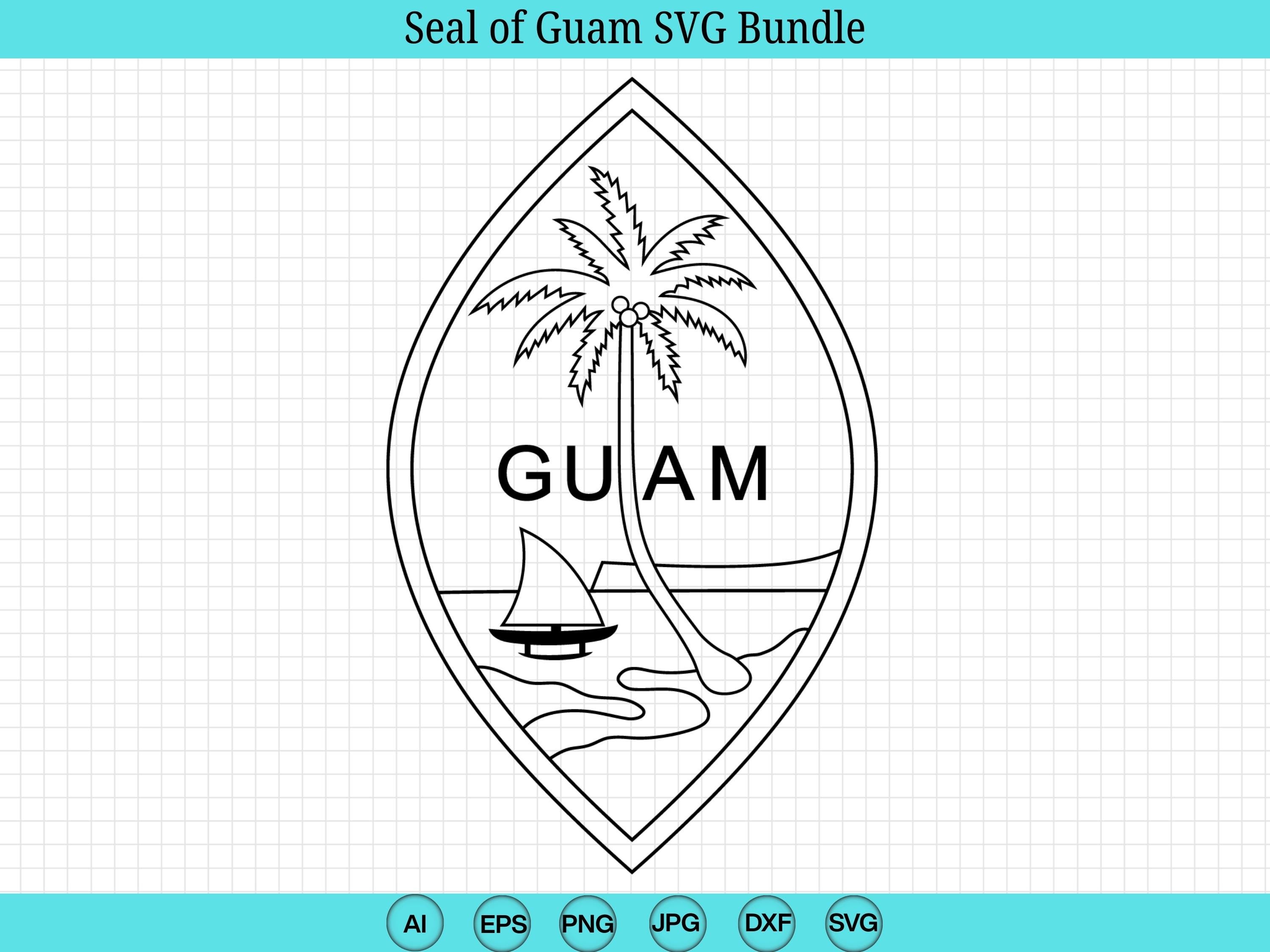 Seal of Guam SVG Bundle, Guam Emblem Vector, Guam Logo Svg, Guam ...
