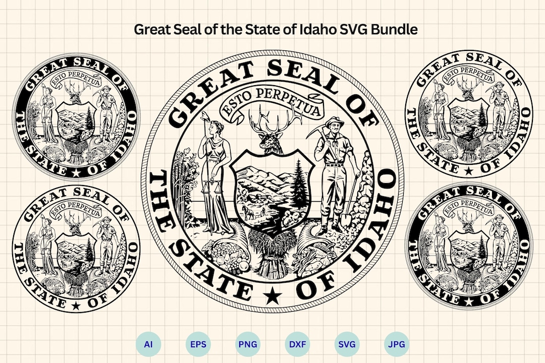 Great Seal of the State of Idaho SVG Bundle, Seal of Idaho Svg, State ...
