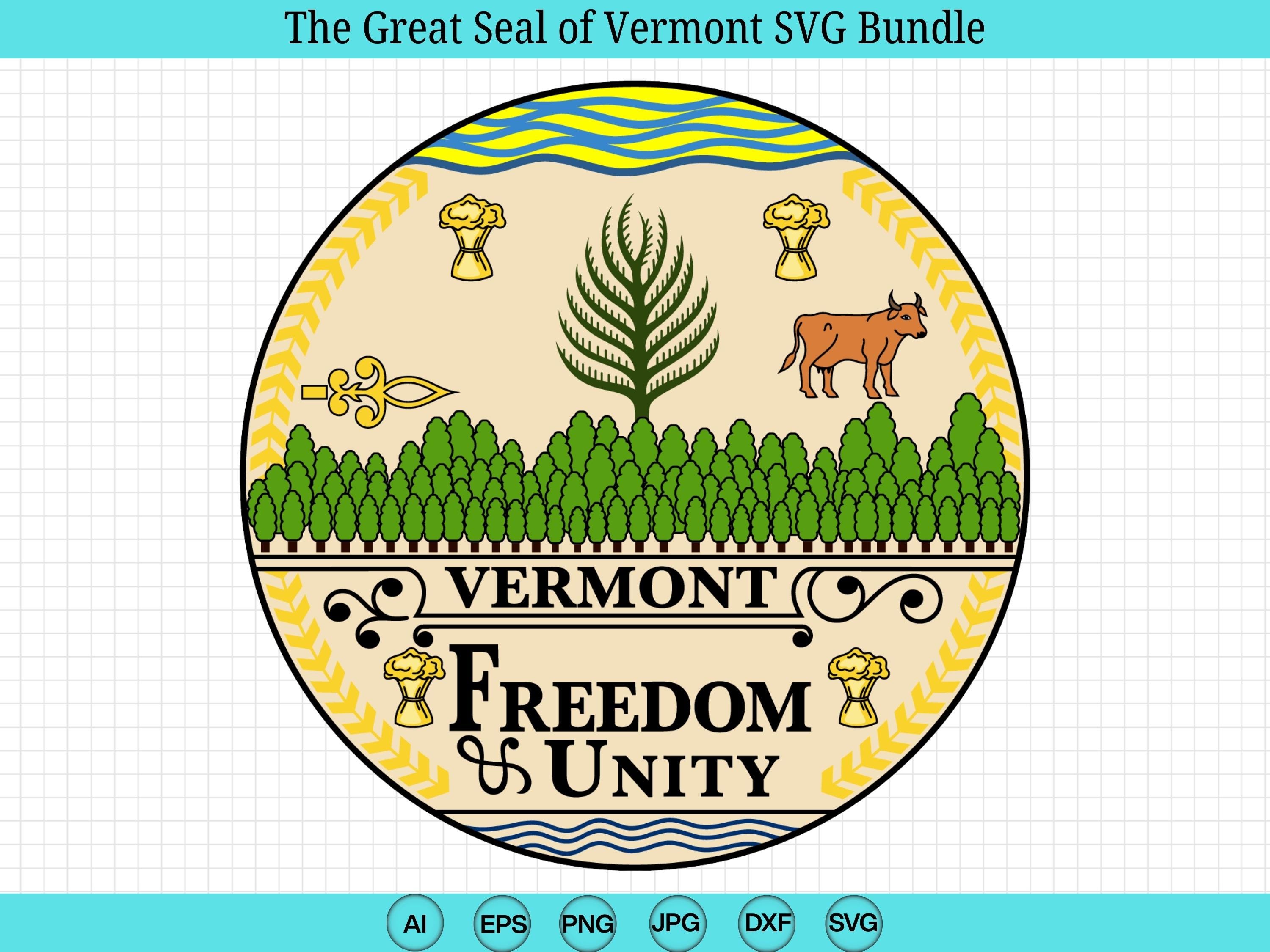The Great Seal of Vermont SVG Bundle, Seal of Vermont Vector, State of ...